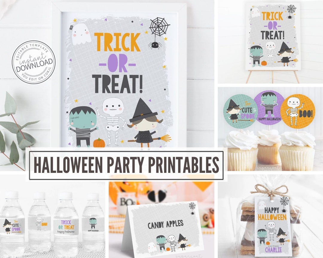 Editable Halloween Party Printables, Halloween Printables, Printable ...