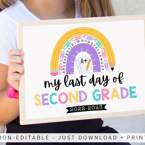 Last Day 2nd Grade Sign - Etsy