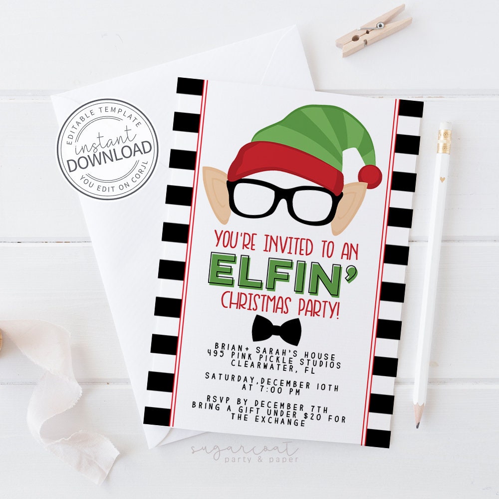 Elf Invitation, Elf Invite, Elf Invitations, Elfin Invitation ...
