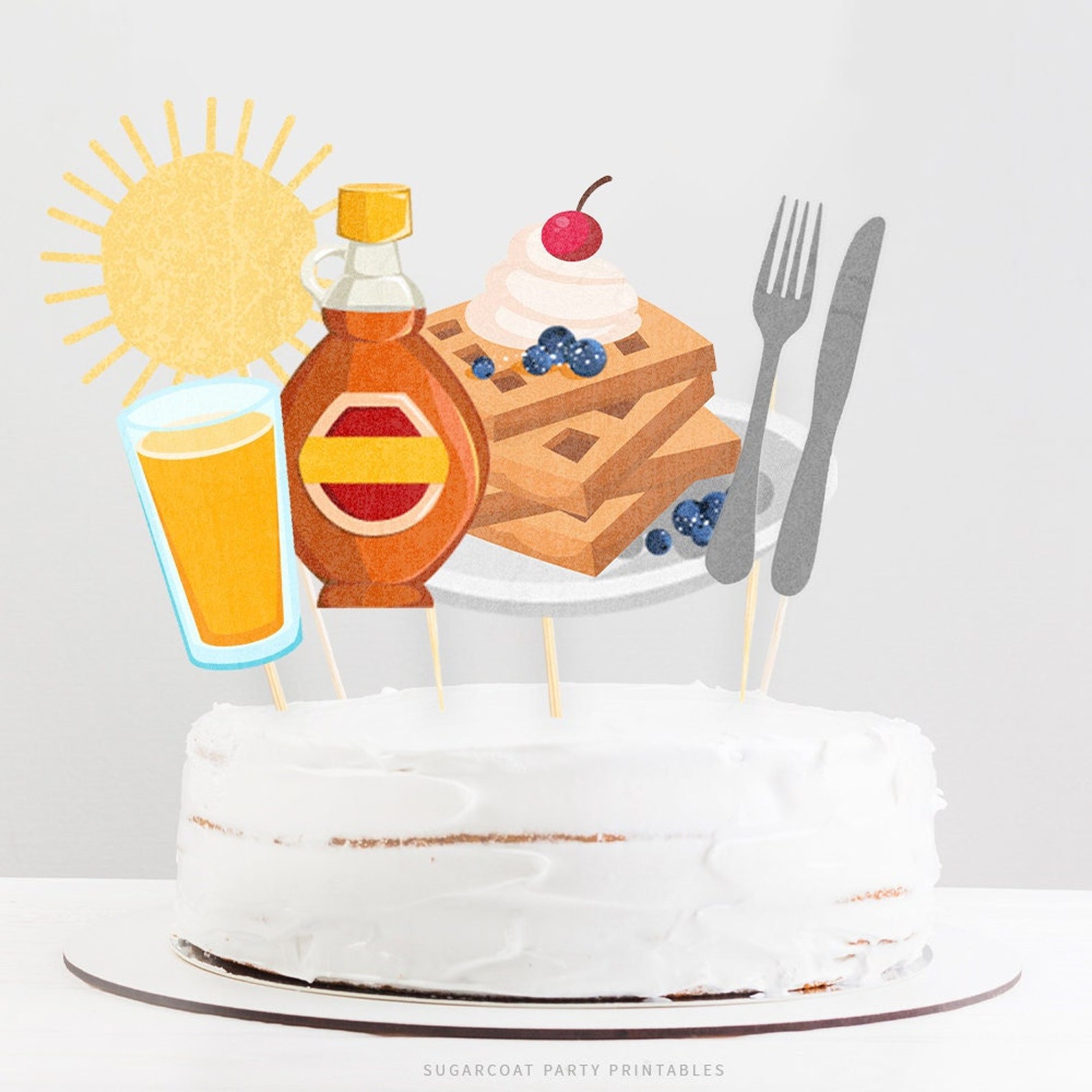 Printable Waffles and Pajamas Cake Topper Cutouts Waffles and - Etsy