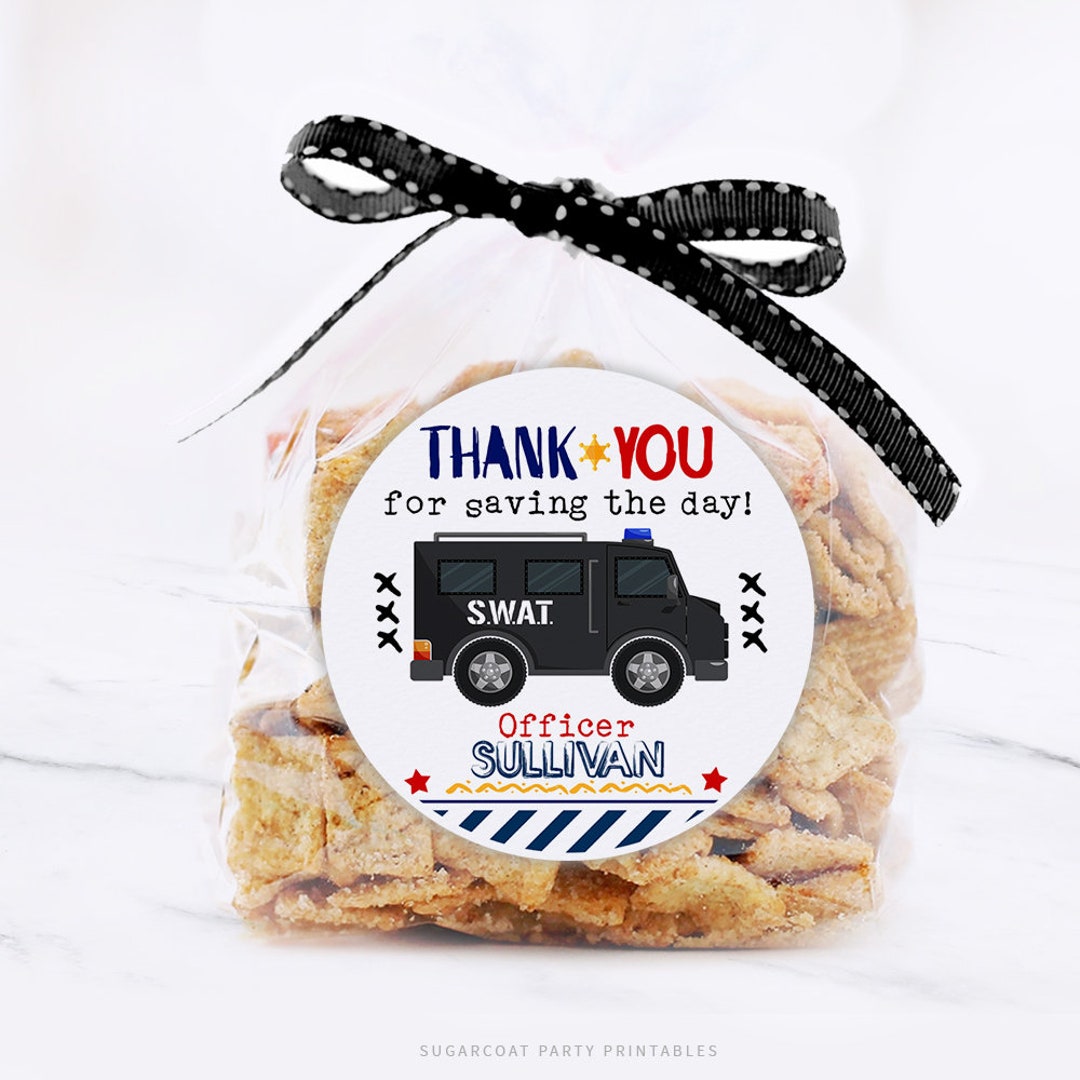 Editable Police Swat Thank You Tag Printable SWAT Favor Tag - Etsy