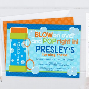 Bubble Invitation Bubble Party Invitation Bubble Birthday Invitation ...