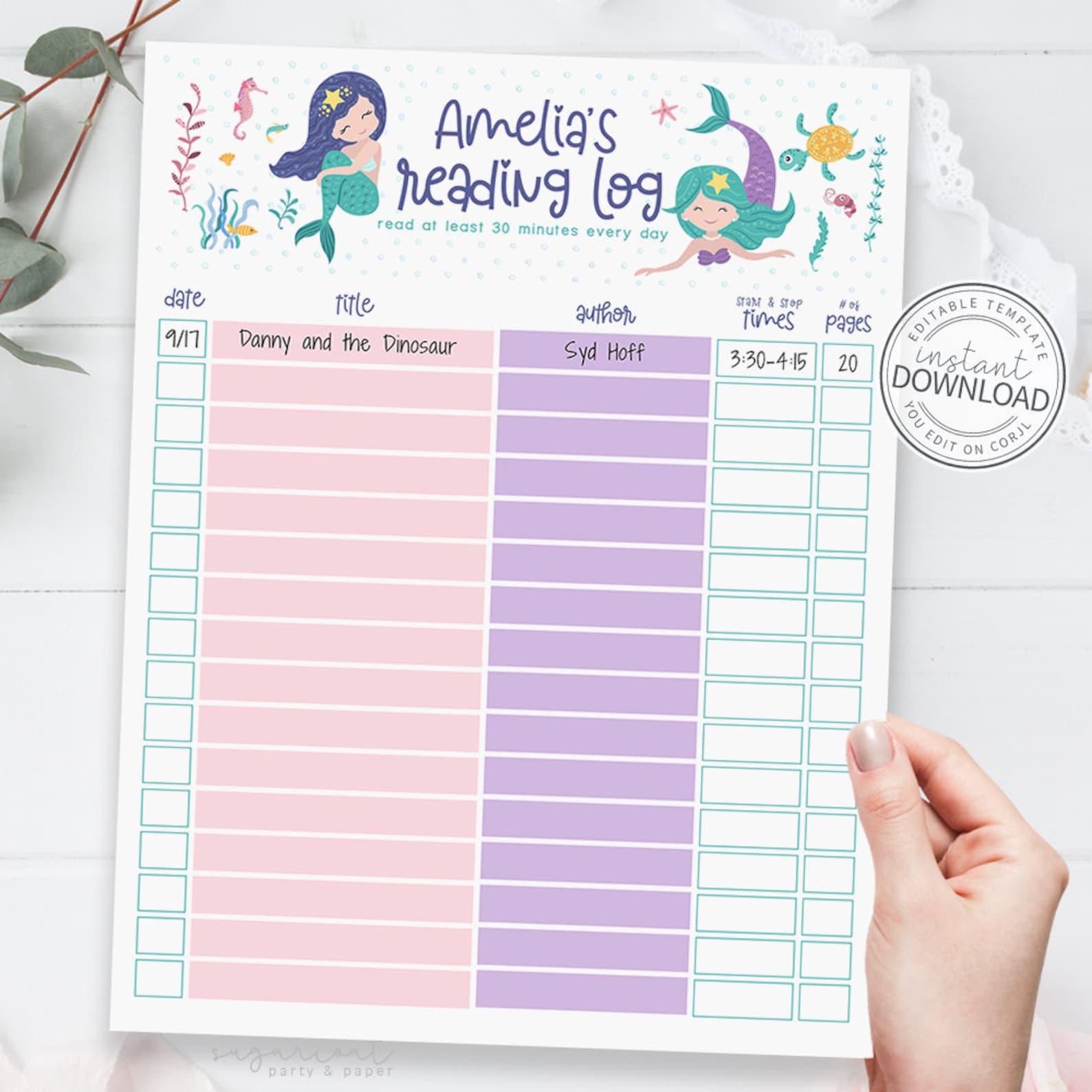 Kids Reading Log Editable Reading Log Book Tracker Reading - Etsy