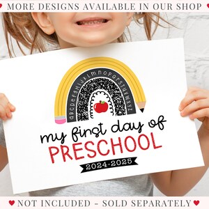 First Day of School Sign Printable, Printable First Day of Daycare Sign ...