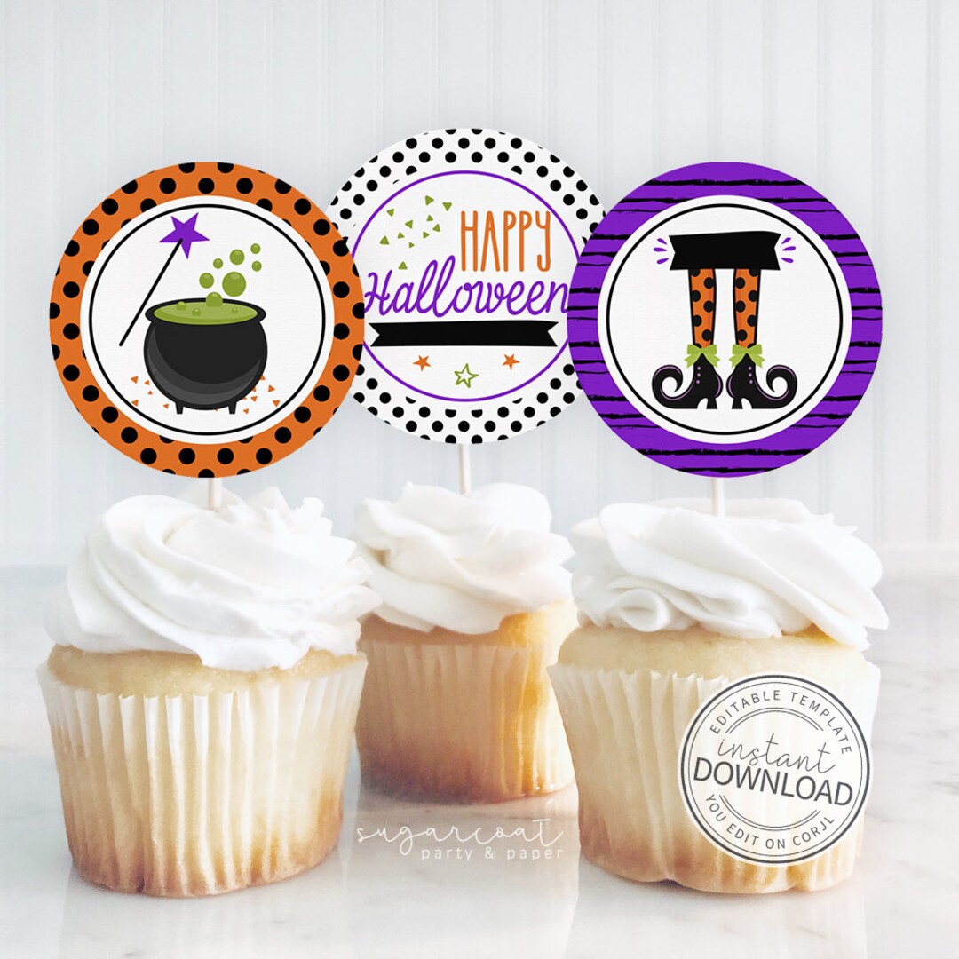 Witch Cupcake Topper, Witch Birthday, Witch Printable, Witch Theme ...