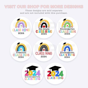 Printable Class Ring Stickers for Ring Pop, Kindergarten Class Ring ...