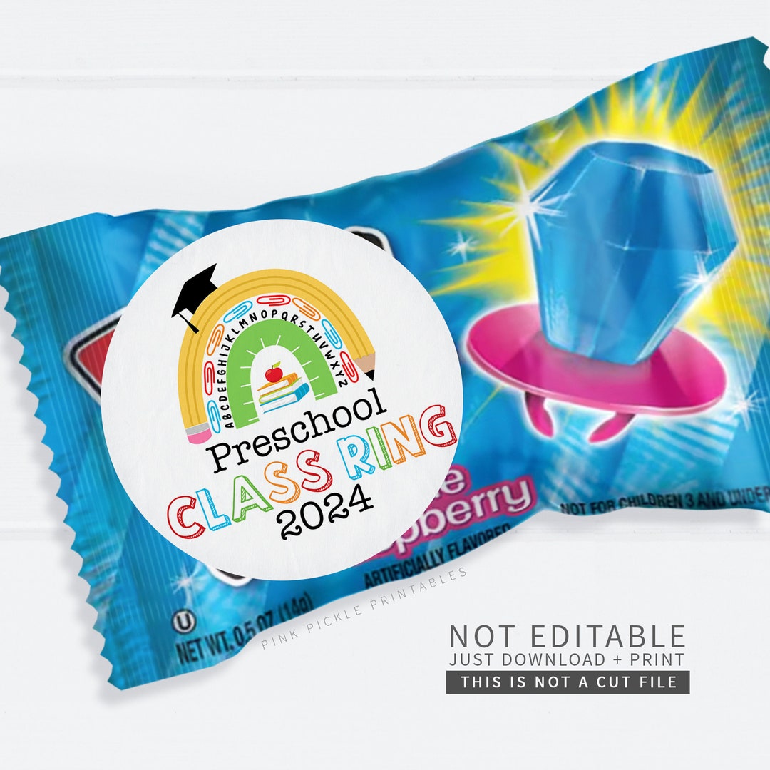 Printable Class Ring Stickers for Ring Pop, Preschool Class Ring ...