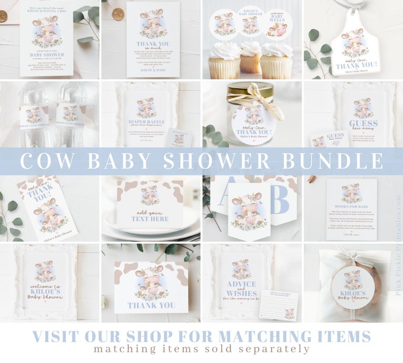 Cow Ear Tag Baby Shower Thank You Tags Thank Moo for Coming - Etsy
