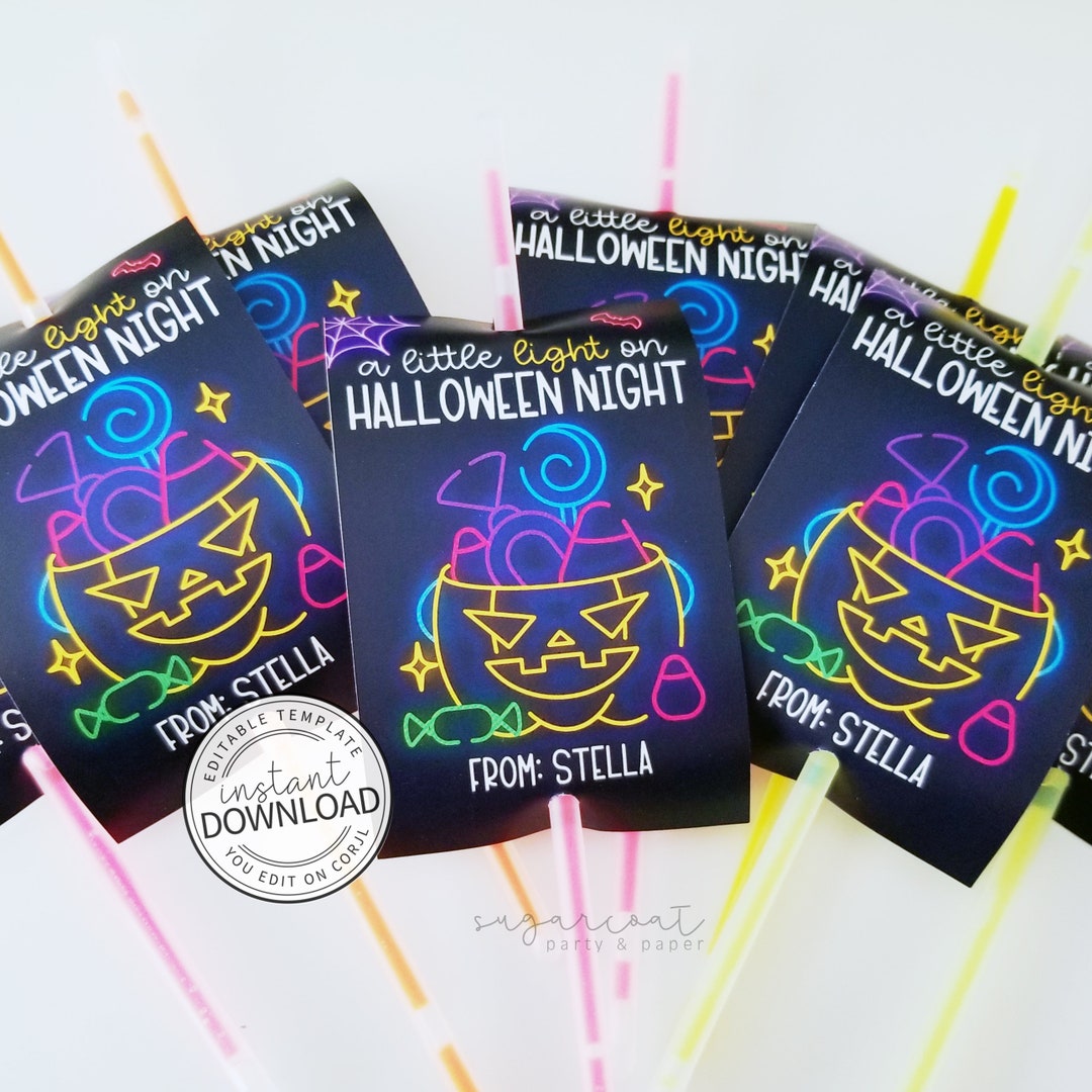 A Little Light for Halloween Night Tag, Halloween Gift Tags, Halloween ...