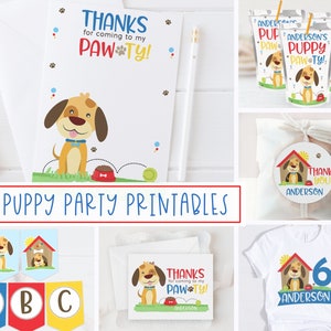 Editable Puppy Birthday Party Printable Package, Puppy Adoption Party ...