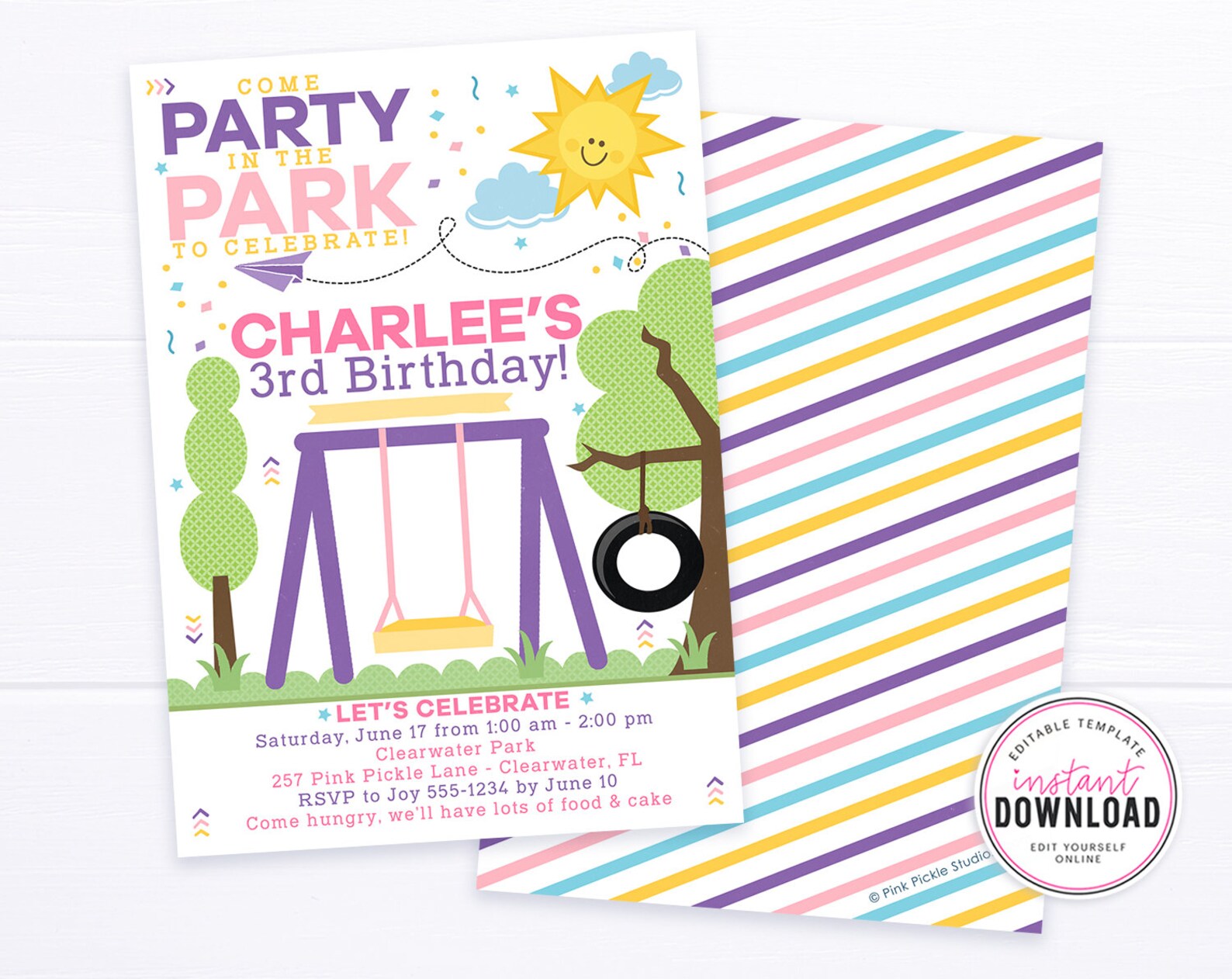 Park Invitation Park Party Invitation Park Birthday | Etsy