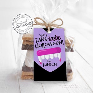 Halloween Gift Tags, Halloween Party, Fangtastic Halloween Tags ...