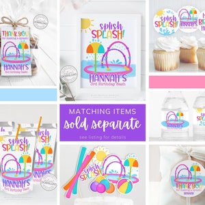 Printable Splash Pad Cake Topper, Splash Park Cake Topper, Spray Park ...