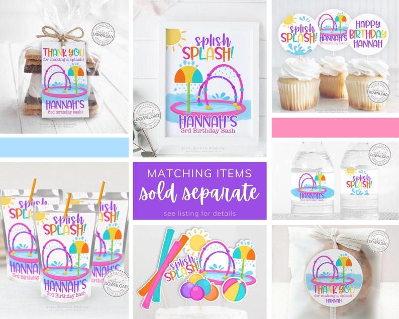 Printable Splash Pad Cake Topper Splash Park Cake Topper - Etsy