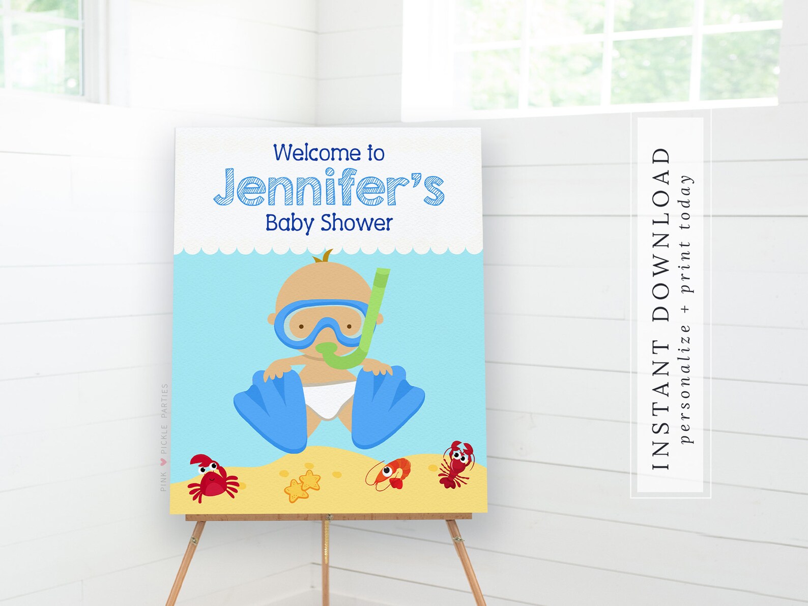 Baby Diver Baby Shower Welcome Sign, Baby Shower Welcome Sign ...