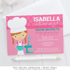Cooking Invitation, Cooking Party, Cooking Party Invitations, Baking ...