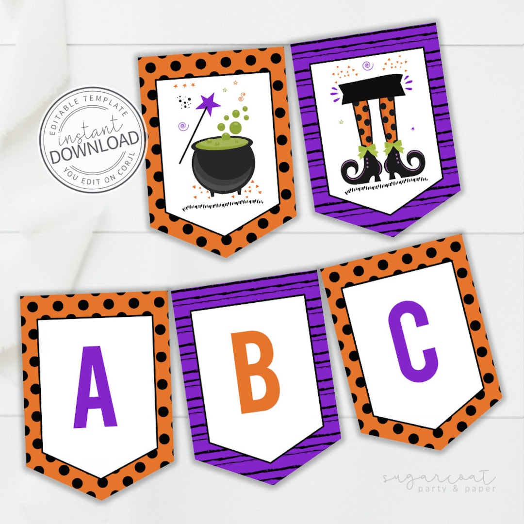 Witch Banner, Halloween Banner, Halloween Banners, Trick or Treat ...