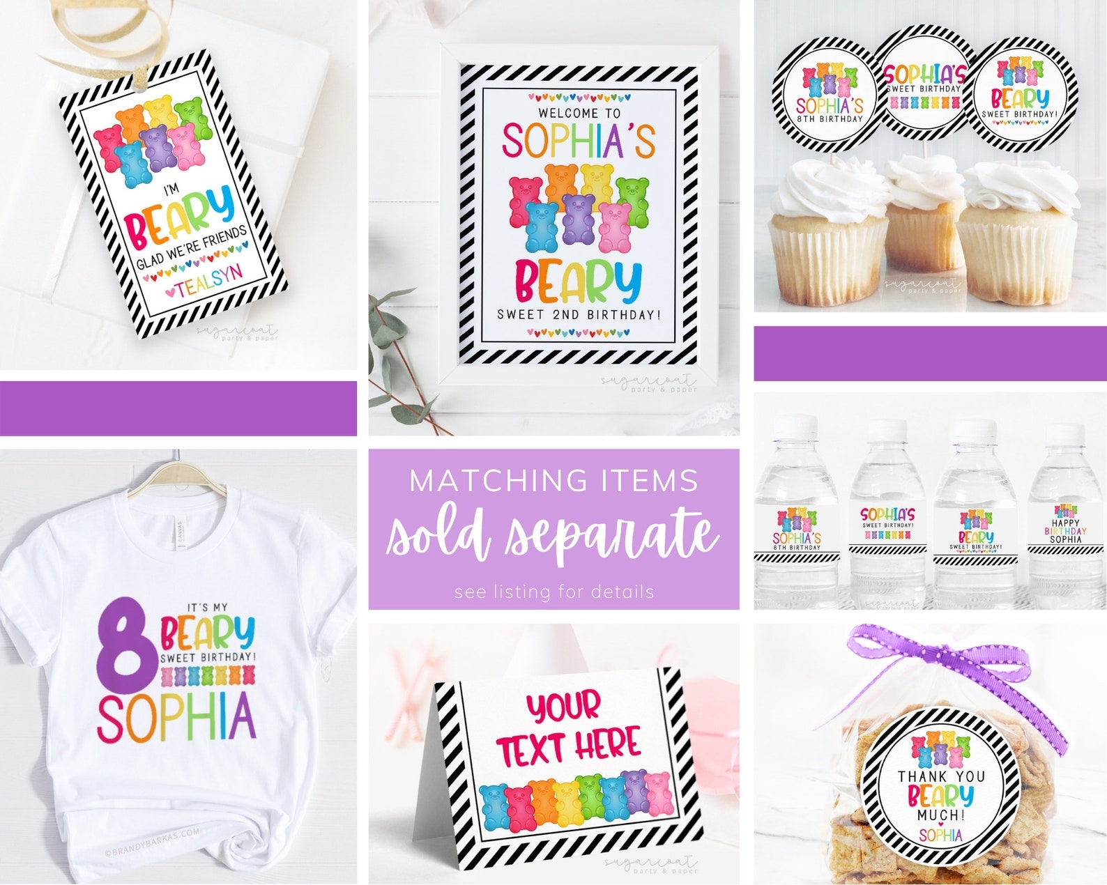 Editable Gummy Bear Water Bottle Labels, Gummy Bear Party, Gummy Bear ...