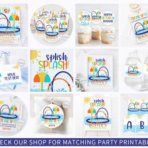 Editable Splash Pad Party Sign, Splash Pad Party Sign, Water Park Party ...