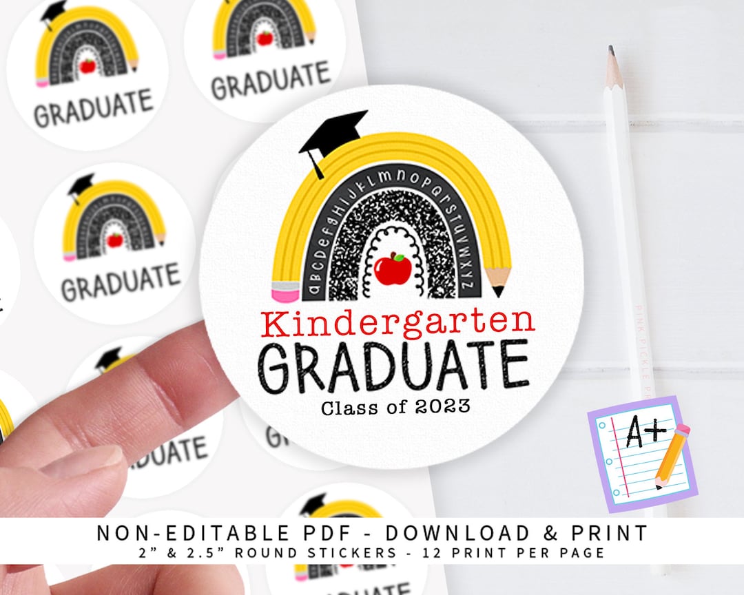 Kindergarten Graduation Sticker Graduation Favor Tags - Etsy