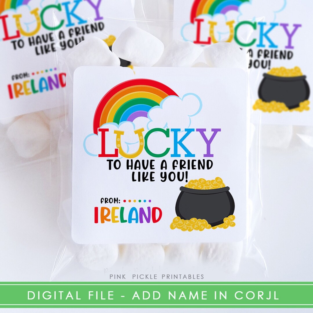 Editable St Patricks Day Tags, Kids St Patricks Day Stickers, Rainbow ...