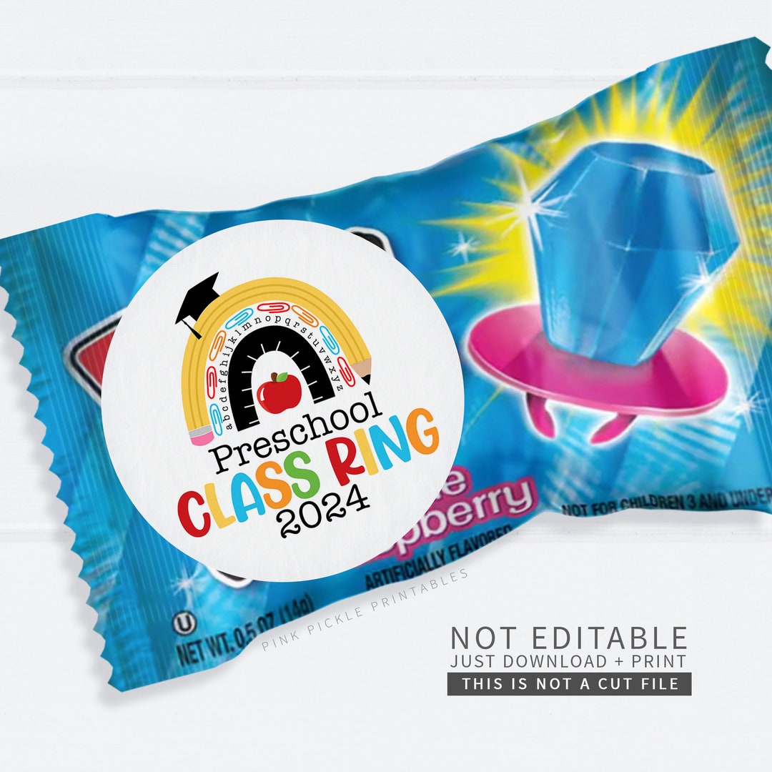 Printable Class Ring Stickers for Ring Pop, Preschool Class Ring ...