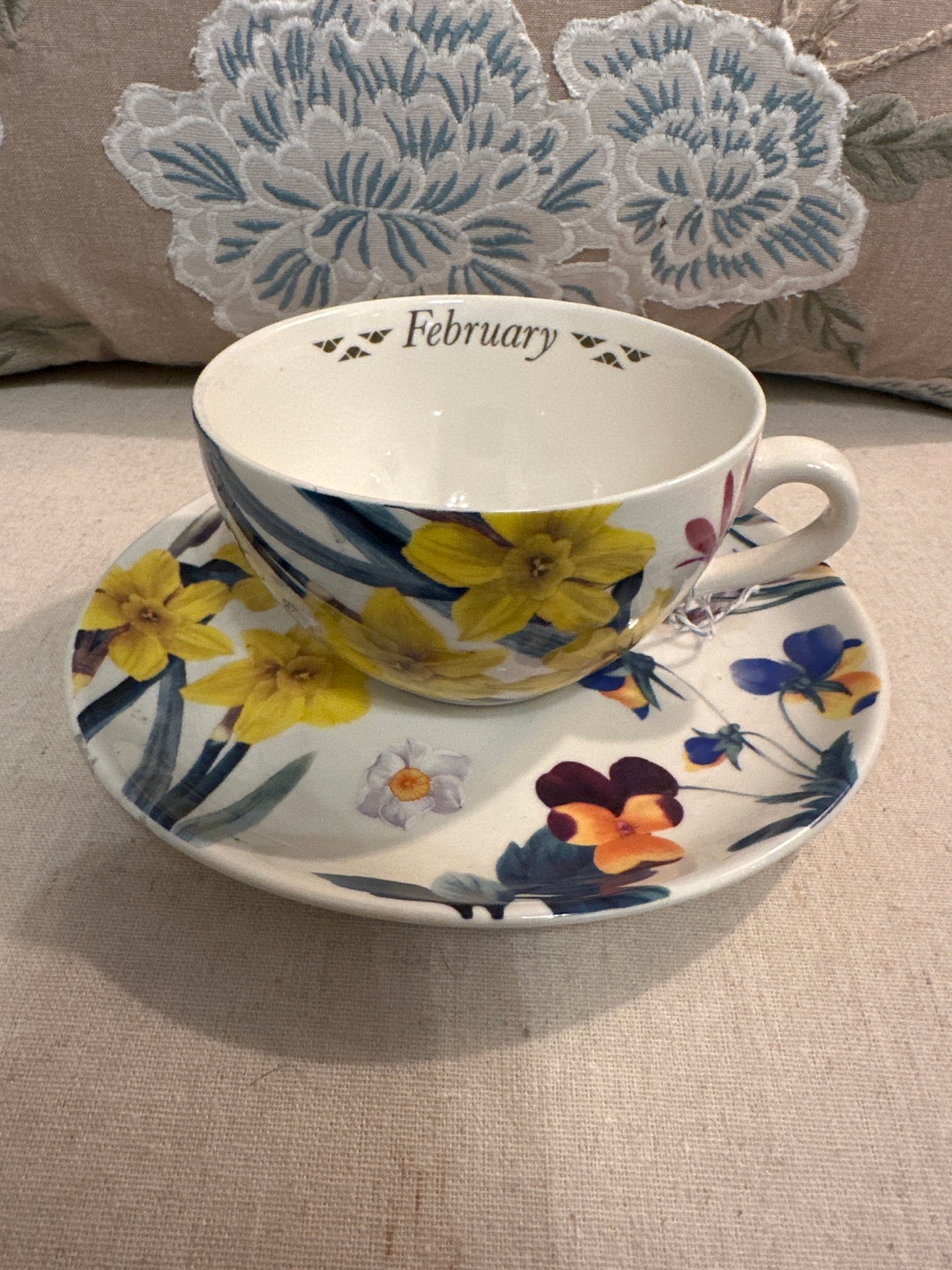 Spode February Tea Cup & Saucer Birthday Birth Month Gift - Etsy