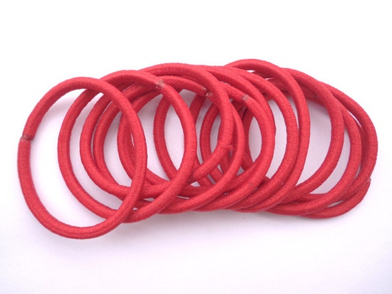 Good Quality 50 Pcs Red Hair Elastics Ponytail | Etsy