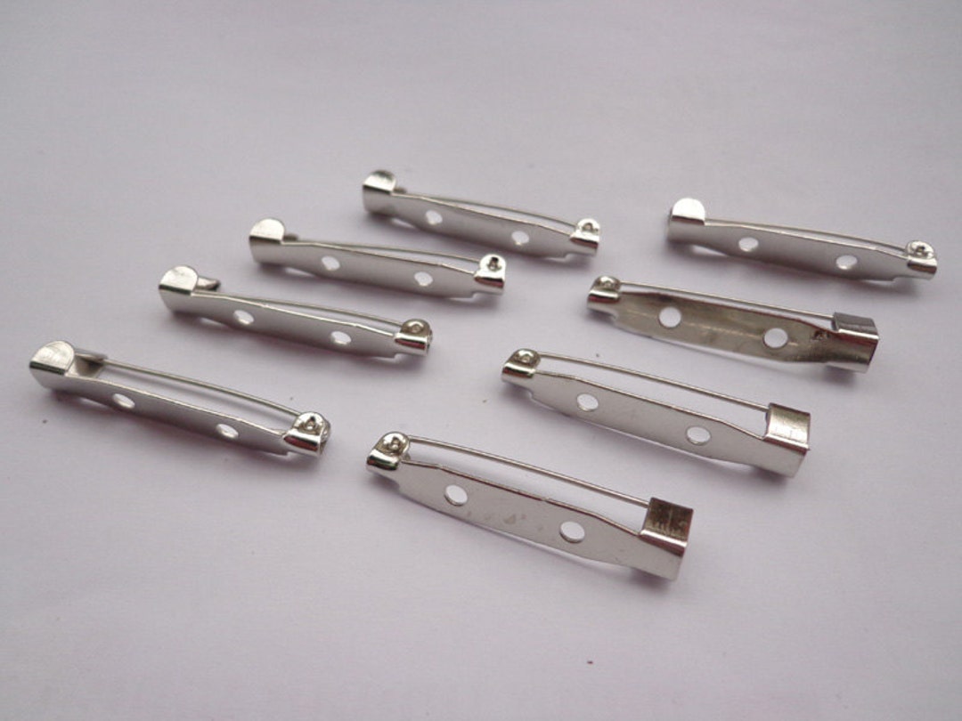 50pcs--31x5mm--silver Metal Bar Pin Back Brooch - Etsy