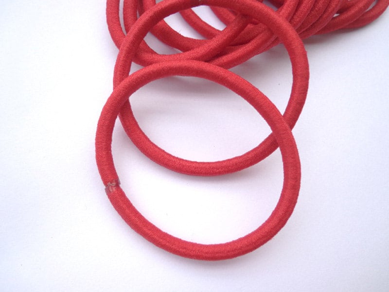 Good Quality-- 50 Pcs Red Hair Elastics, Ponytail Elastics,ponytail ...