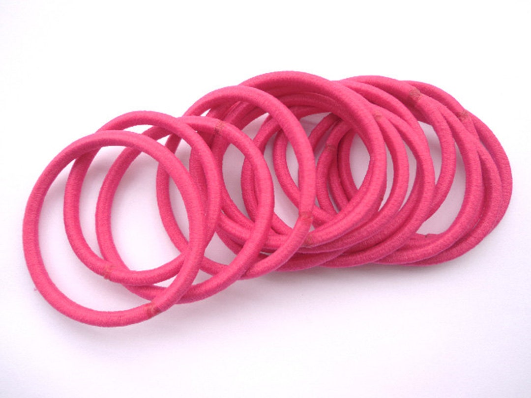 Good Quality-- 50 Pcs Rose Pink Hair Elastics, Ponytail Elastics ...