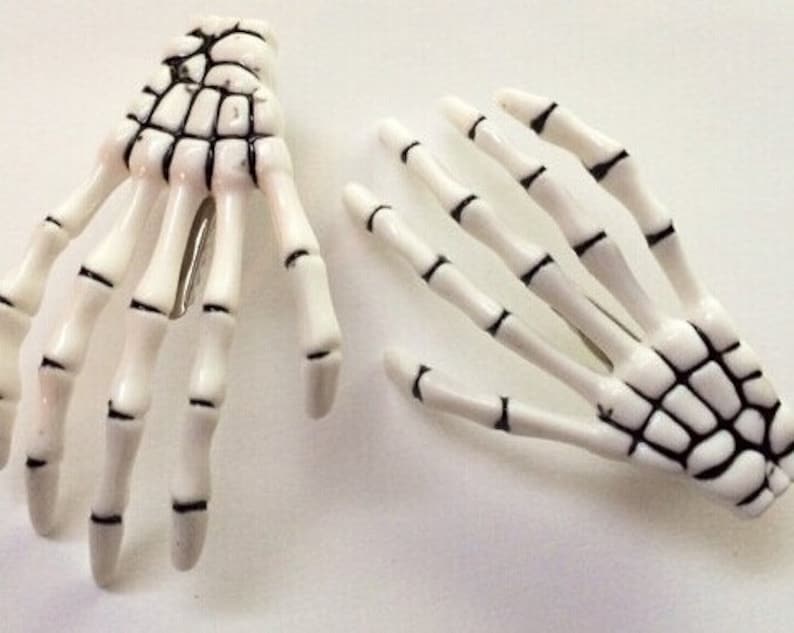SALE--20 Pcs White Skeleton Hand Hair Clips - Etsy