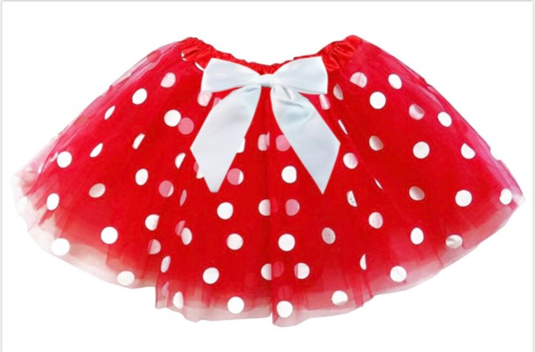 Red Polka Dot Baby Tutu: White Satin Bow, Christmas Costume - Etsy