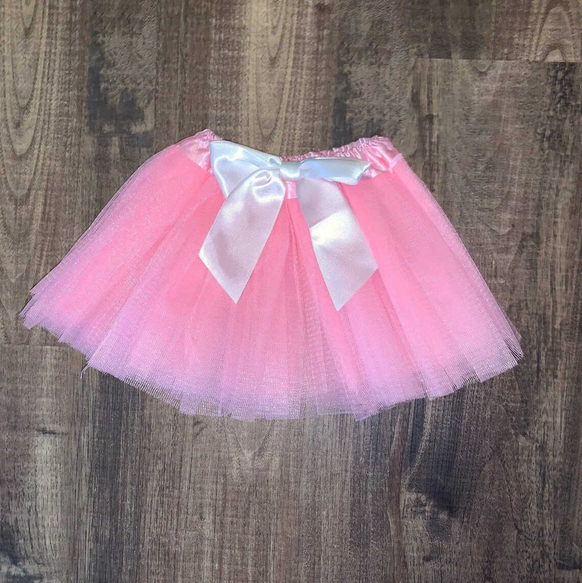 Light Pink infant or toddler tutu with white satin removable | Etsy
