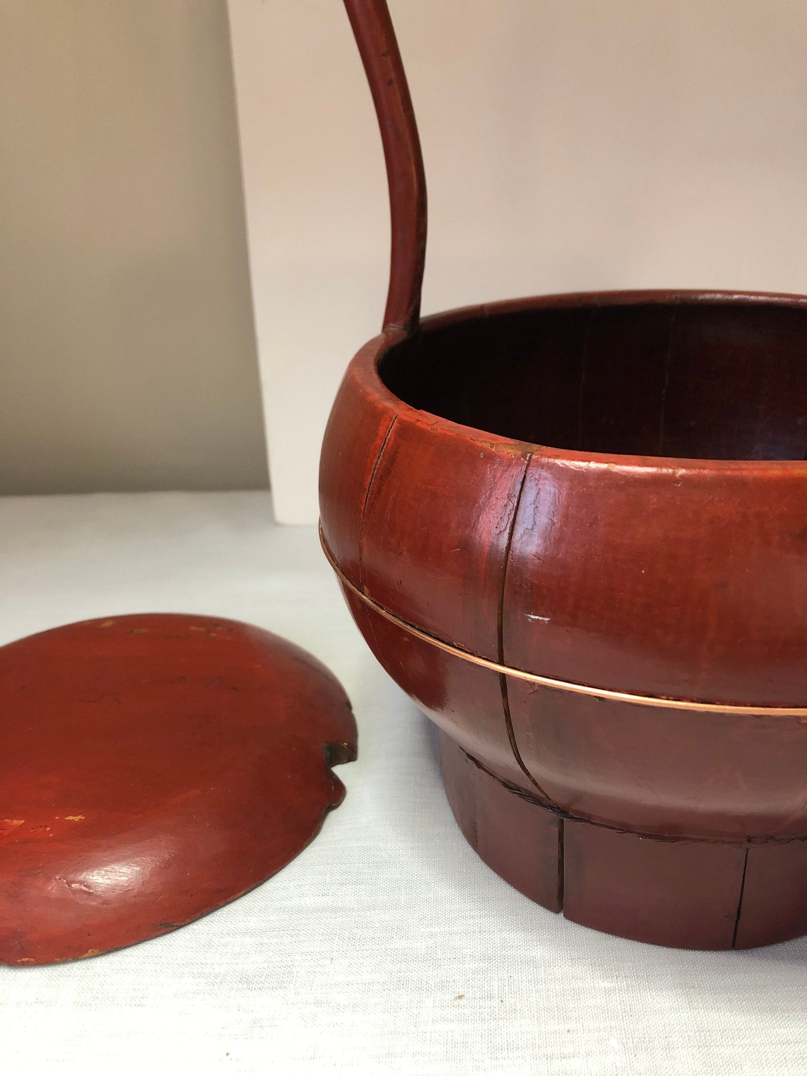 Pair Antique Painted Chinese Staved Rice Buckets Asian | Etsy