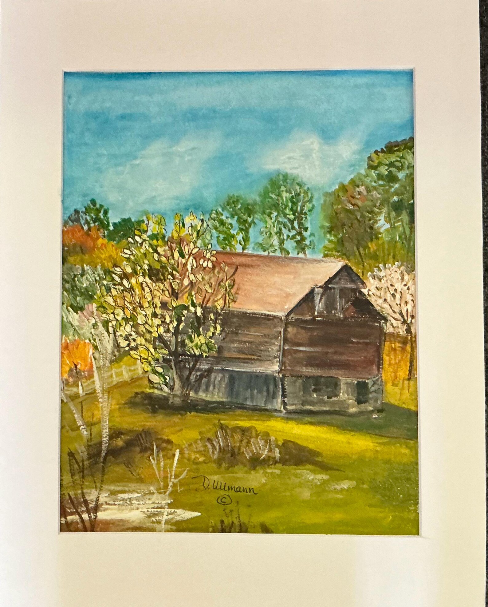 Barn Watercolor Painting. This is a Fall Painting of a Barn. It is an ...