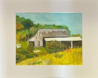 Barn Watercolor Painting. This is a Fall Painting of a Barn. It is an ...
