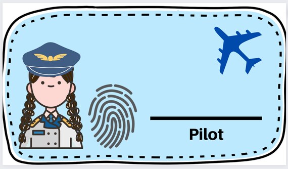 Lets Play Pilot Printable Pilot Badge ID Pretend Play - Etsy