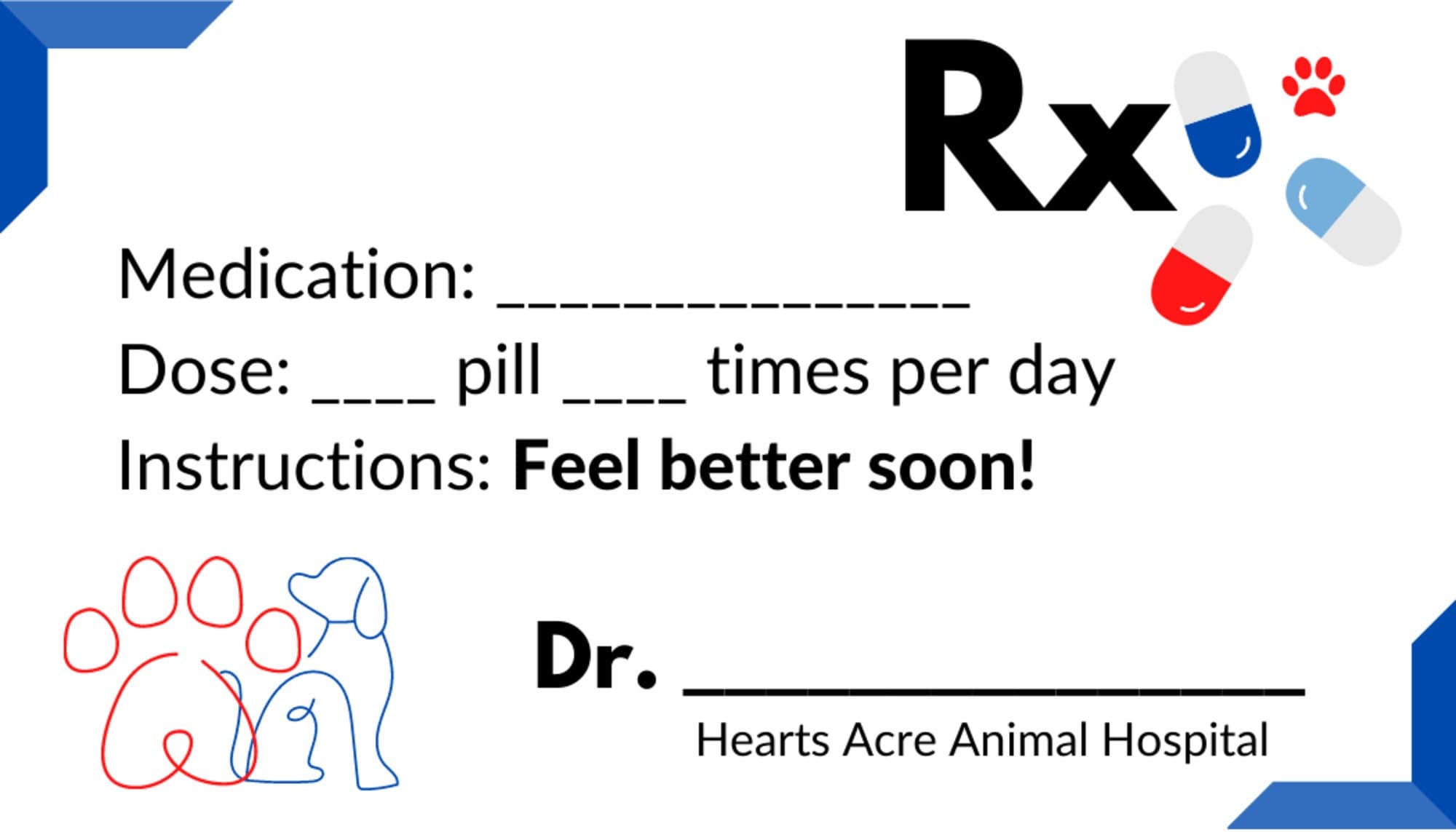 Let's Pretend! Printable Pretend Play Vet Rx Note | Imaginative Play ...