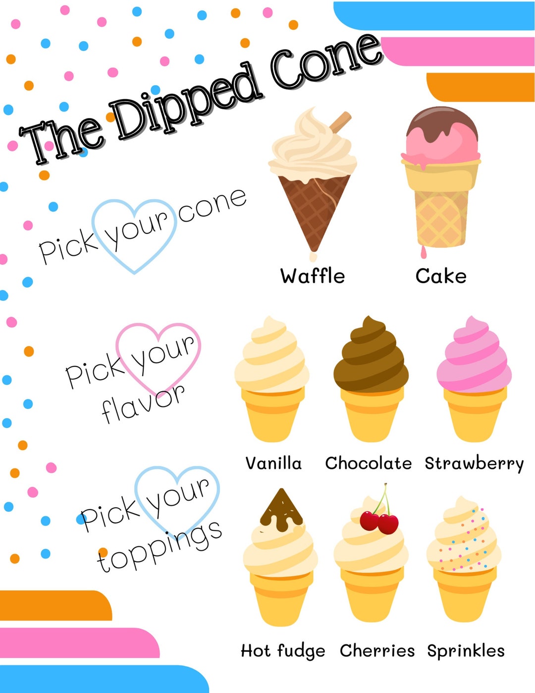 Pretend Play Ice Cream Shoppe Menu: Printable Parlor Game (digital ...