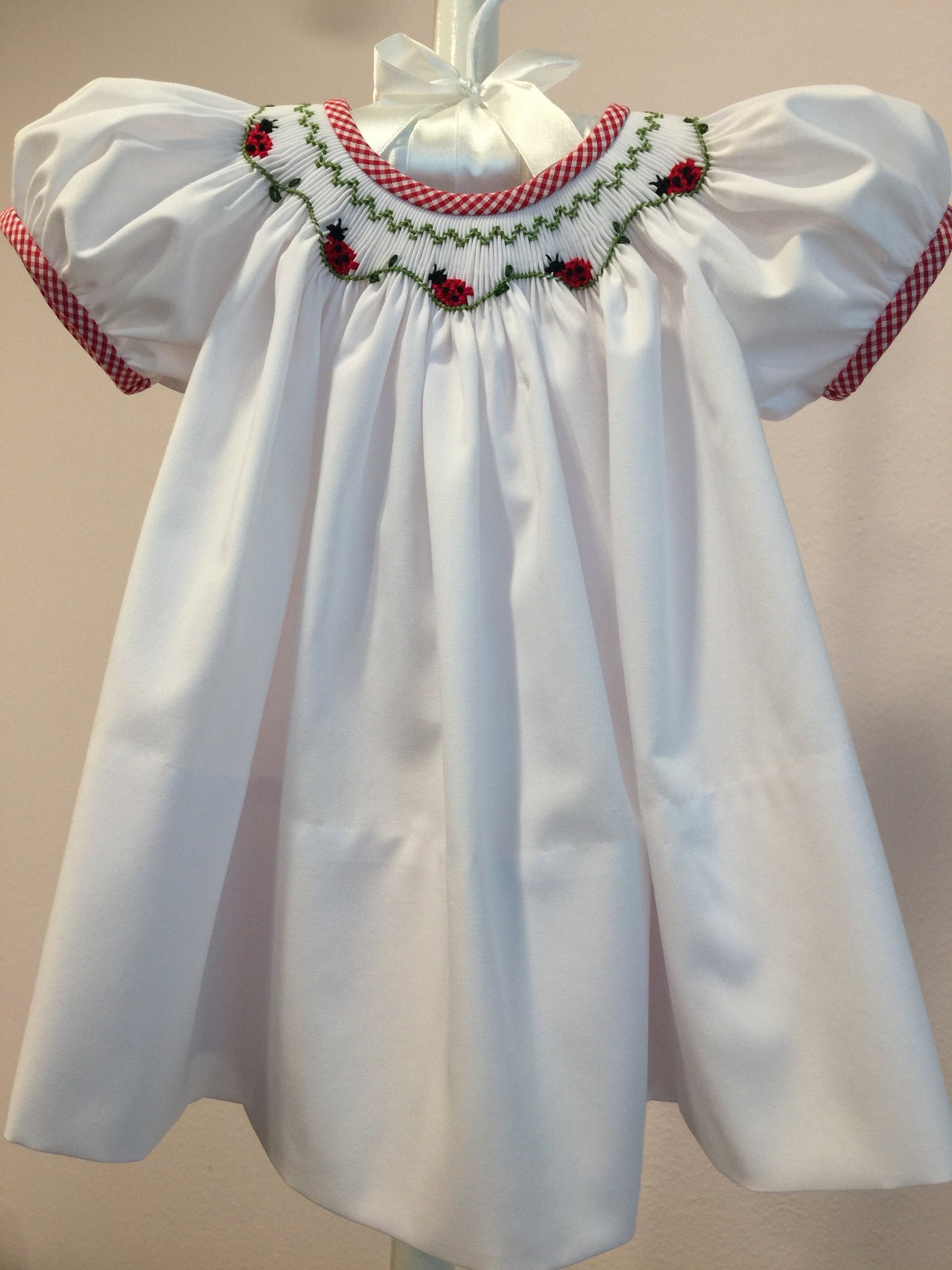 Lady Bug Hand Smocked Bishop/infant - Etsy