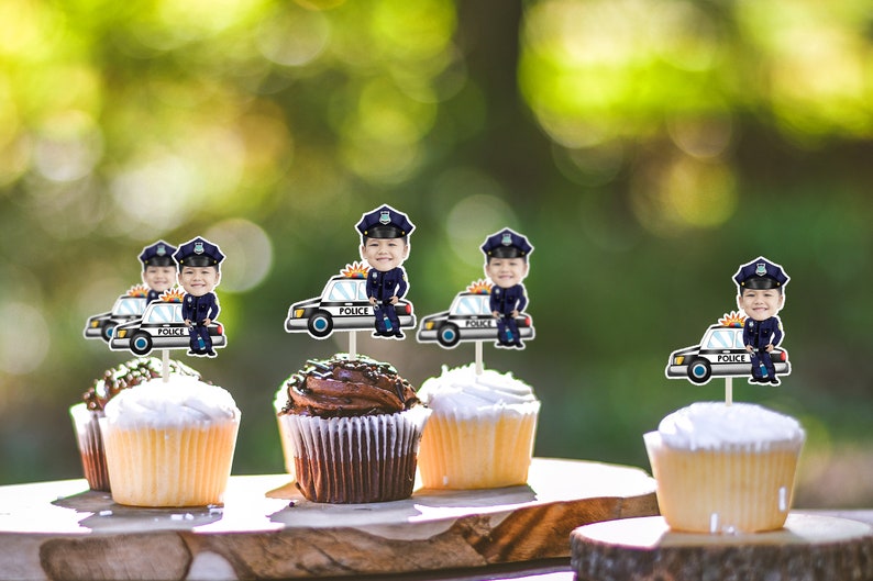 POLICE Officer Cupcake Topper DIGITAL FILE Printable | Etsy