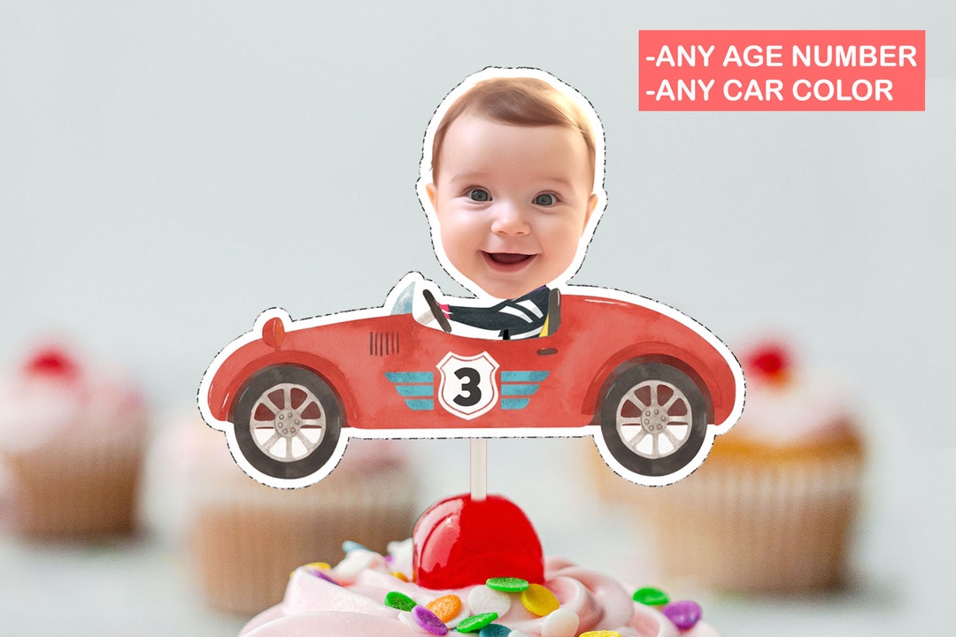 Retro Car Cupcake Topper: Personalized Printable (digital File) - Etsy