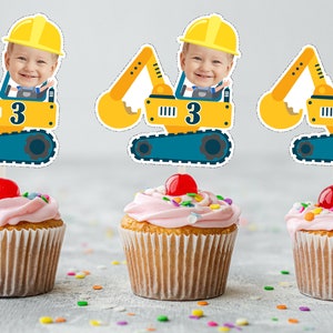 Excavator Photo Cupcake Topper (DIGITAL FILE) , Printable Cupcaketopper ...