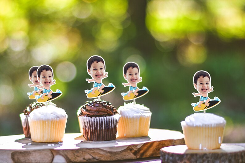 SURFER Cupcake Topper (DIGITAL FILE) , Printable Cupcaketopper ...