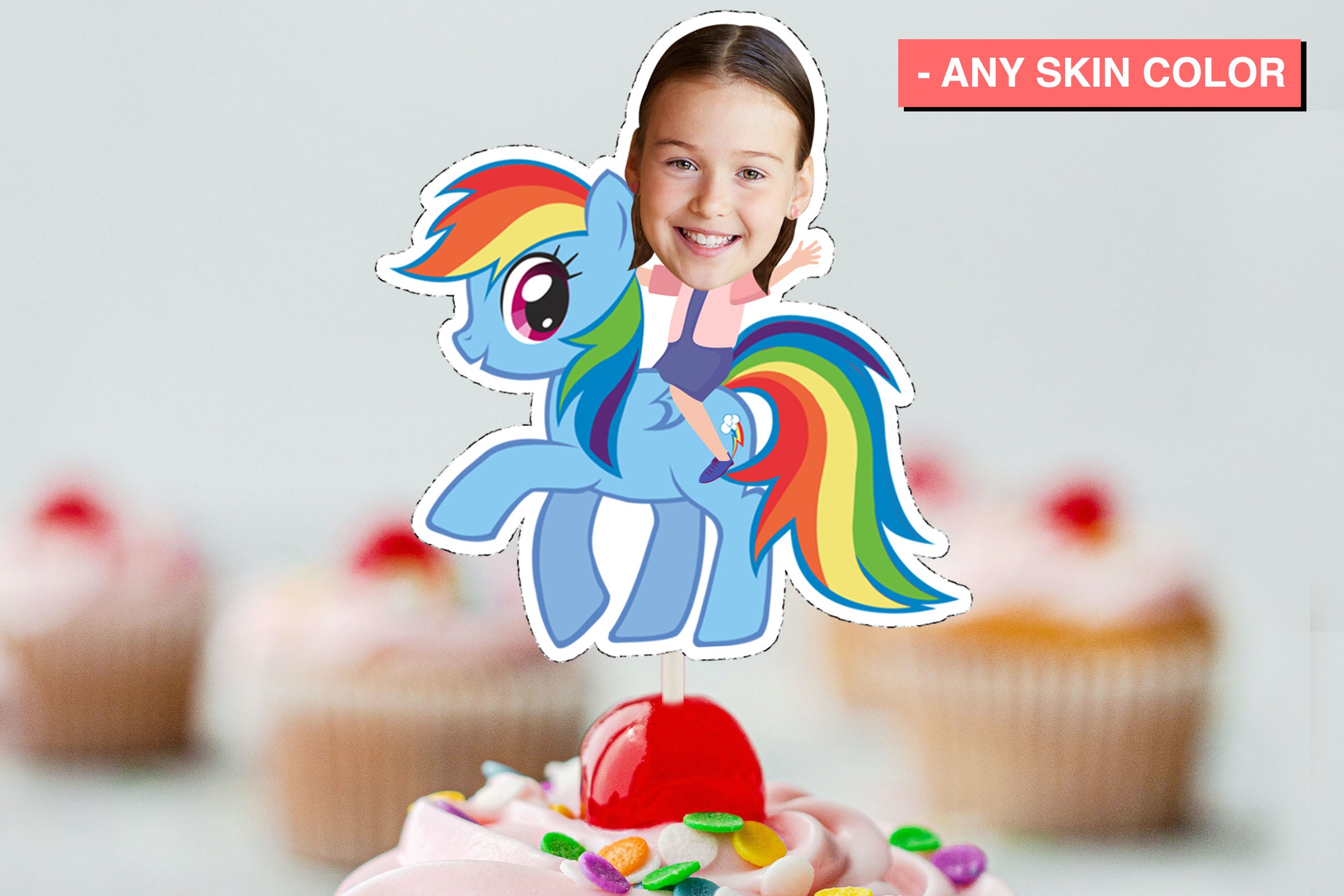 Rainbow Dash Cupcake Toppers