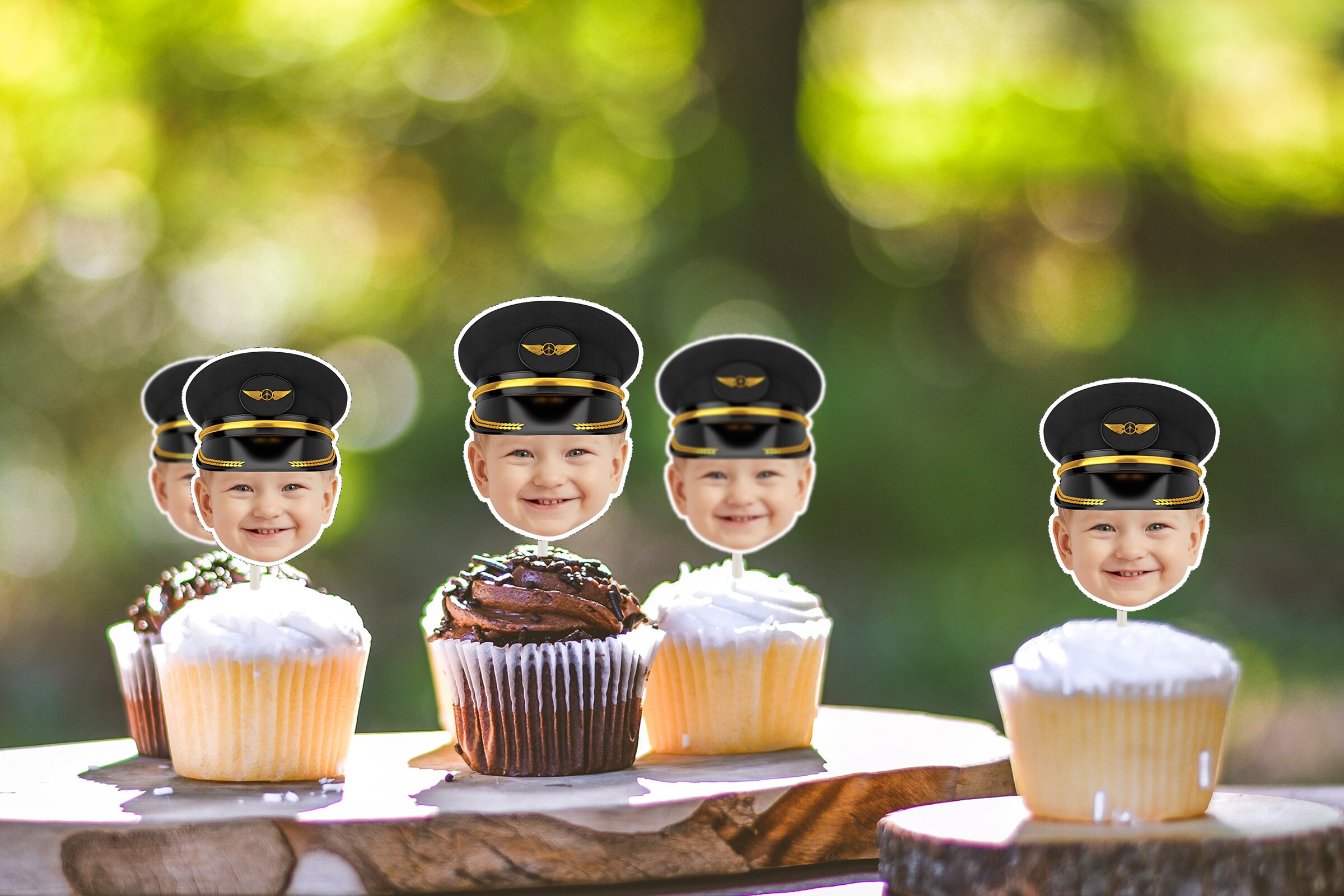 Airline PILOT Cupcake Topper (DIGITAL FILE) , Printable Cupcaketopper ...