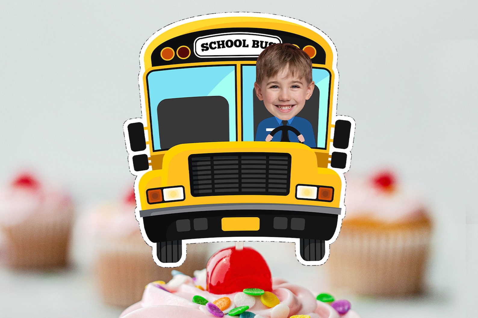 School Bus Driver Cupcake Topper: Personalized Printable (digital File ...