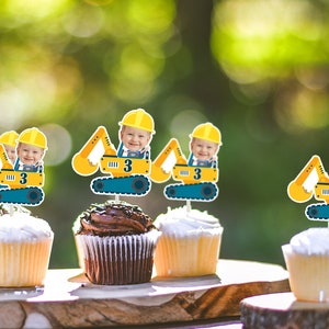 Excavator Photo Cupcake Topper (DIGITAL FILE) , Printable Cupcaketopper ...