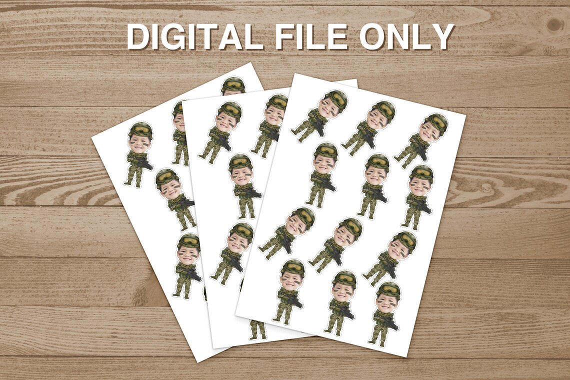 SOLDIER Cupcake Topper (DIGITAL FILE) , Printable Cupcaketopper ...
